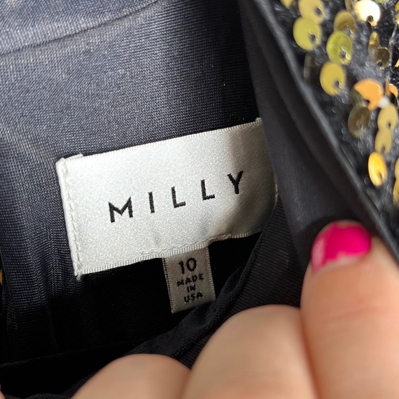 Milly | Dresses | Milly Black And Gold Sequin Dress | Poshmark